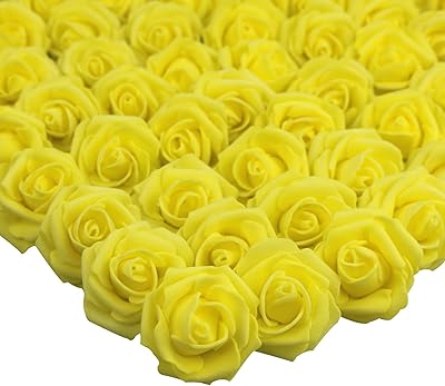 Amazon.com: J-Rijzen Artificial Flowers 100PCS 3CM Mini Gold Yellow ...