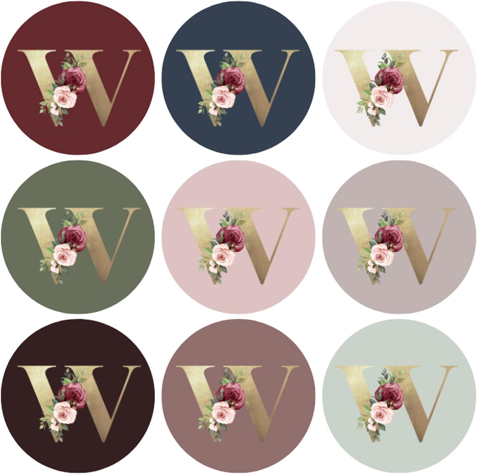Amazon.com: Mobiusea Creation Monogram Stickers| Gold Foil | Initial ...