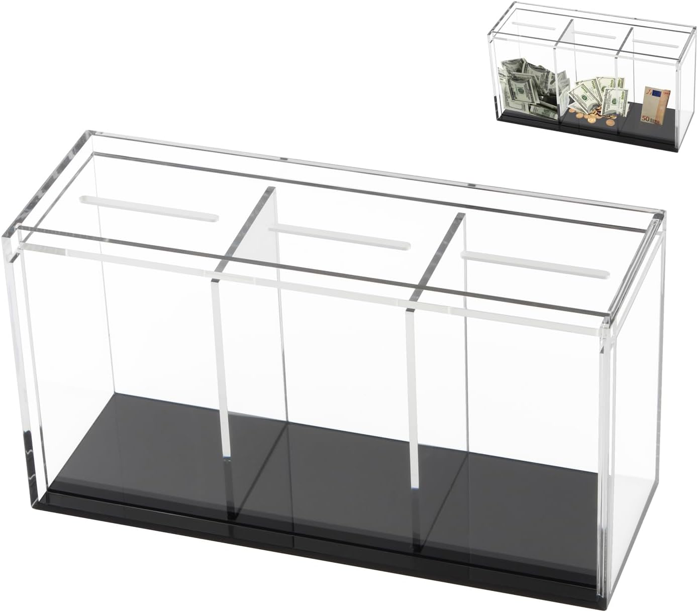 Amazon.com: Lxmxgk Large Spend Save Give Piggy Bank for Kids Adults ...