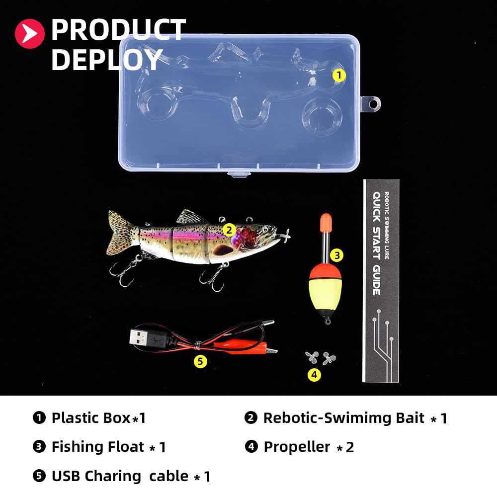 Snapklik.com : Robotic Swimming Fishing Electric Lures 5.12" USB ...