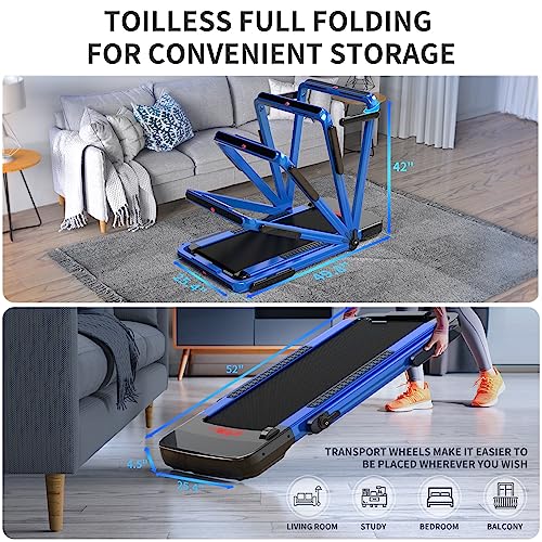 Snapklik.com : FLYLINKTECH 2 In 1 Folding Treadmill, 225HP Under Desk ...