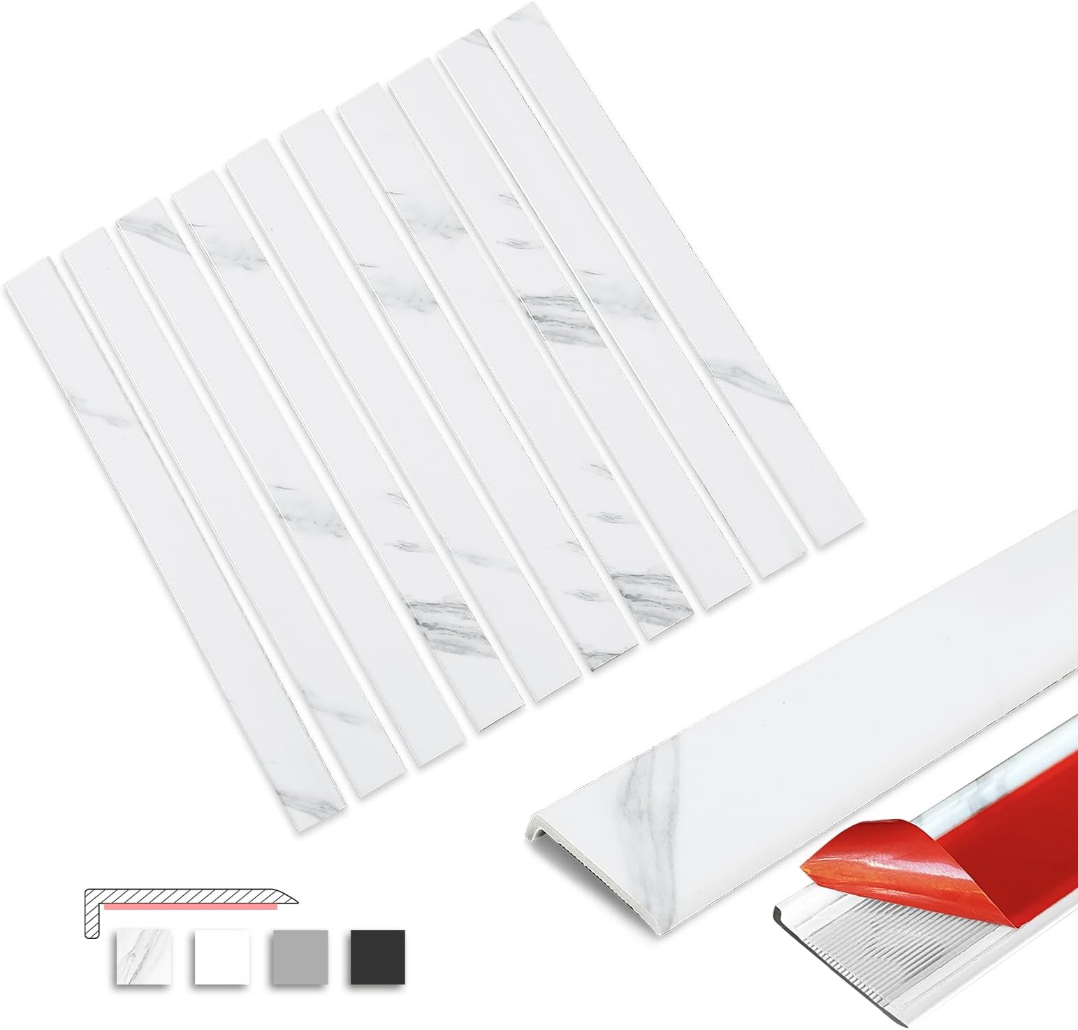 Merola Tile White Rope 1" x 9-3/4" Ceramic Pencil Wall Trim Tile ...