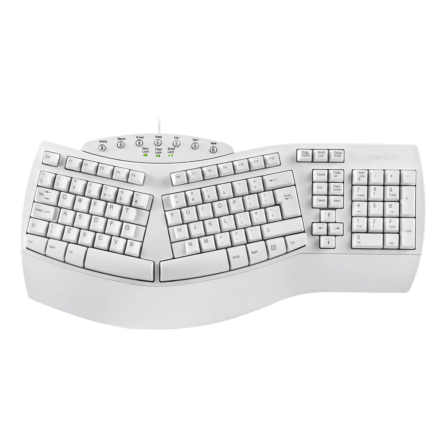 perixx PERIBOARD-512 Wired Ergonomic Natural Split Keyboard with 7 ...