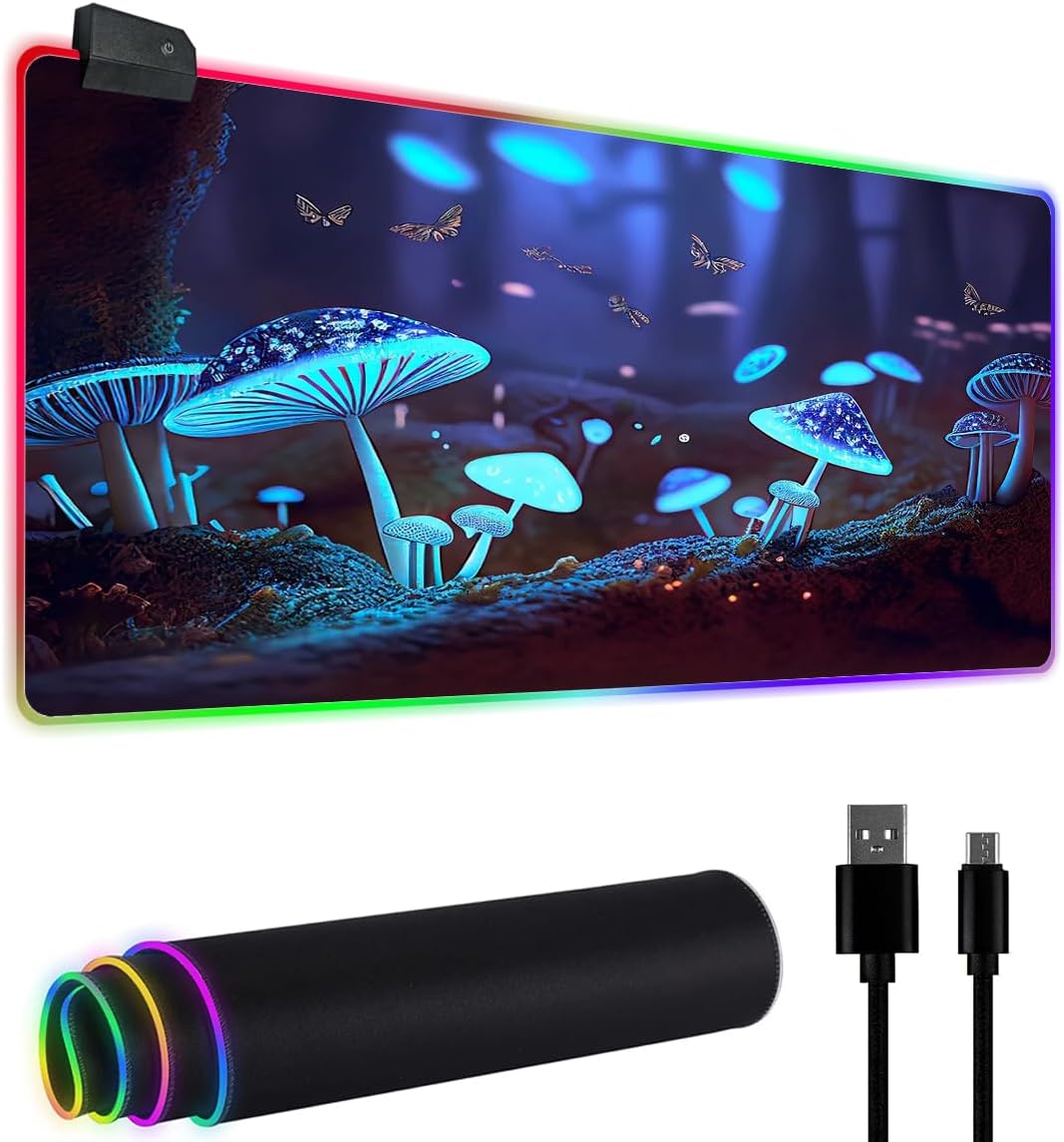 Amazon.com: llsxi Big Computer Mat Fancy RGB Mouse Pad XL 11.8x31.5inch ...