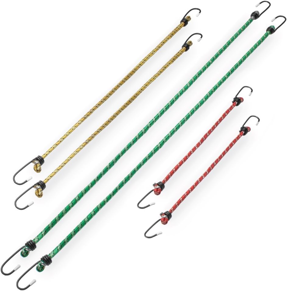 6 Piece Vinyl-Coated Bungee Cord Set, 3 Convenient Lengths by Knack ...
