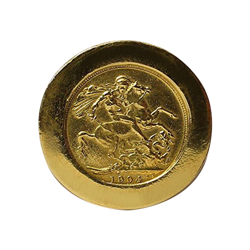 Amazon.com: Men's Heavy Round ST George Token Ring 14ct gold dipped 26 ...