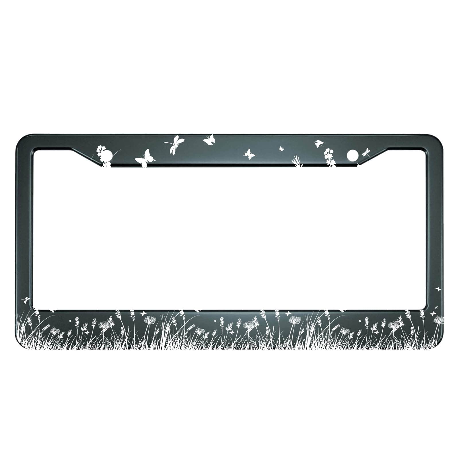Amazon.com: HOSNYE Grass Silhouettes License Plate Frame Butterfly and ...