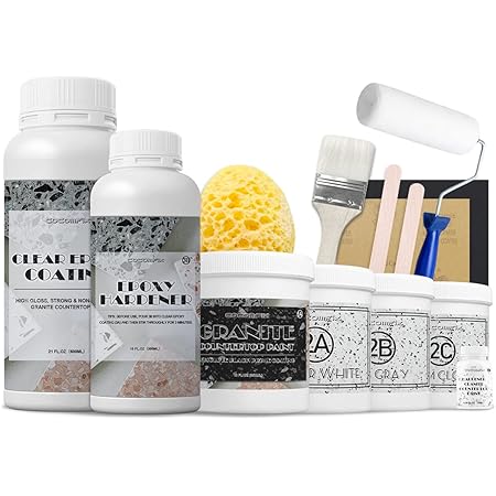 GLAINTE Epoxy Countertop Paint Kit - Granite Counter Top Refinishing ...