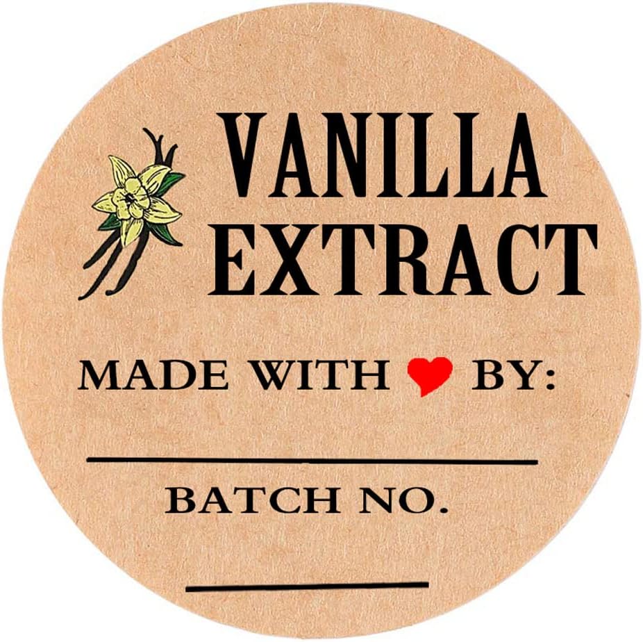 Amazon.com : Circle Kraft Homemade Vanilla Extract Labels 2 Inch Round ...