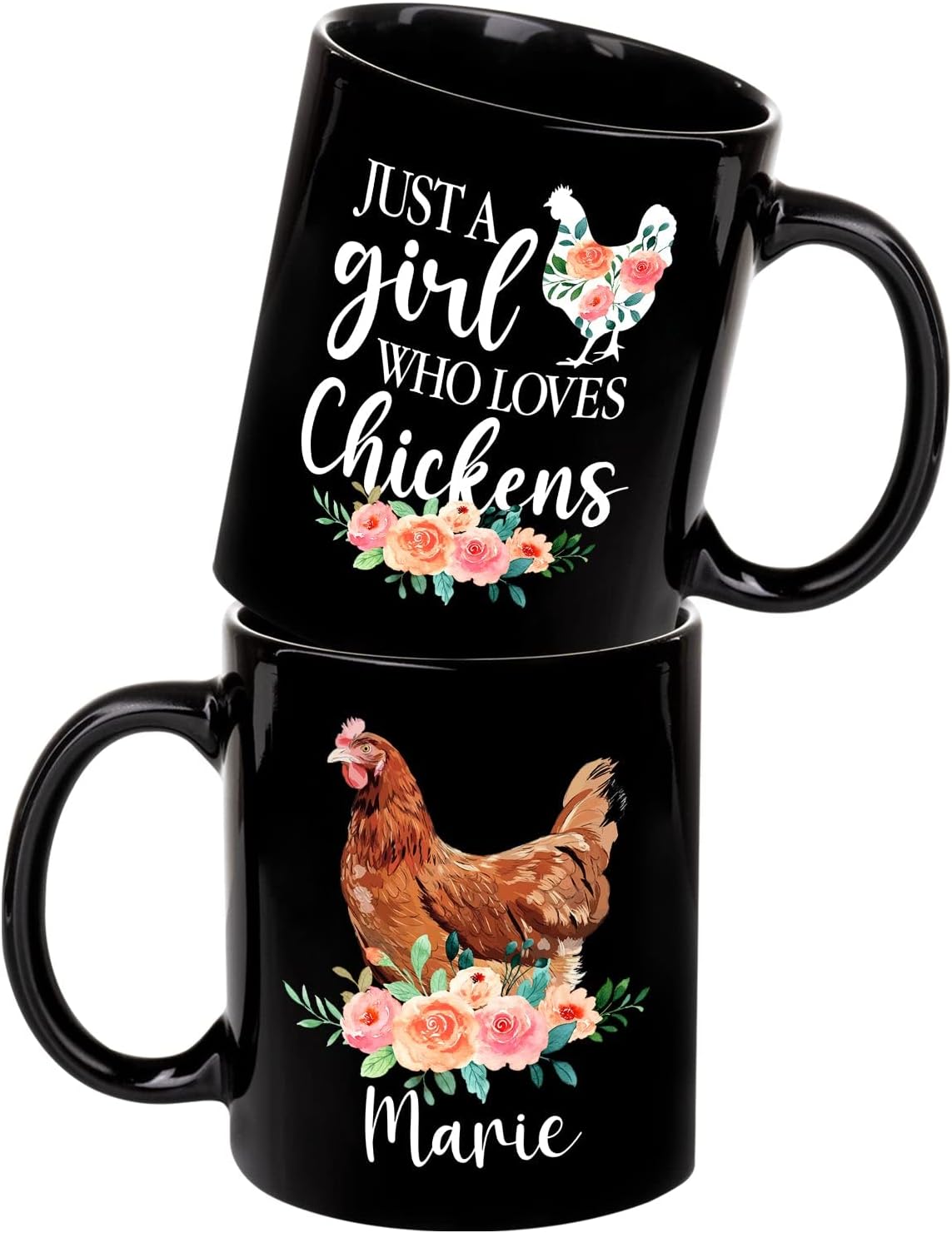 Amazon.com: I'm Just A Girl Who Loves Chickens Mug, Customized Chicken ...