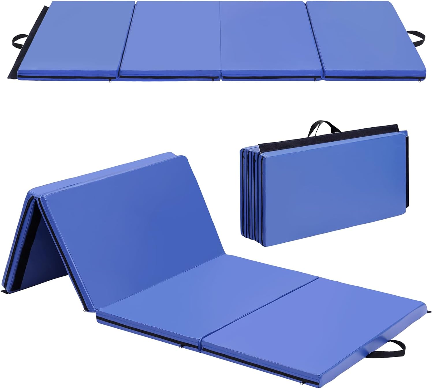 Amazon.com : ZENOVA Foldable Yoga Mat, 2 Inch Thick Gymnastics Mat for ...