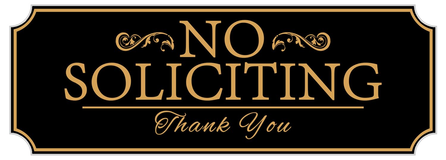 Amazon.com : No Soliciting Sign for Front Door, Self Adhesive Vinyl Do ...