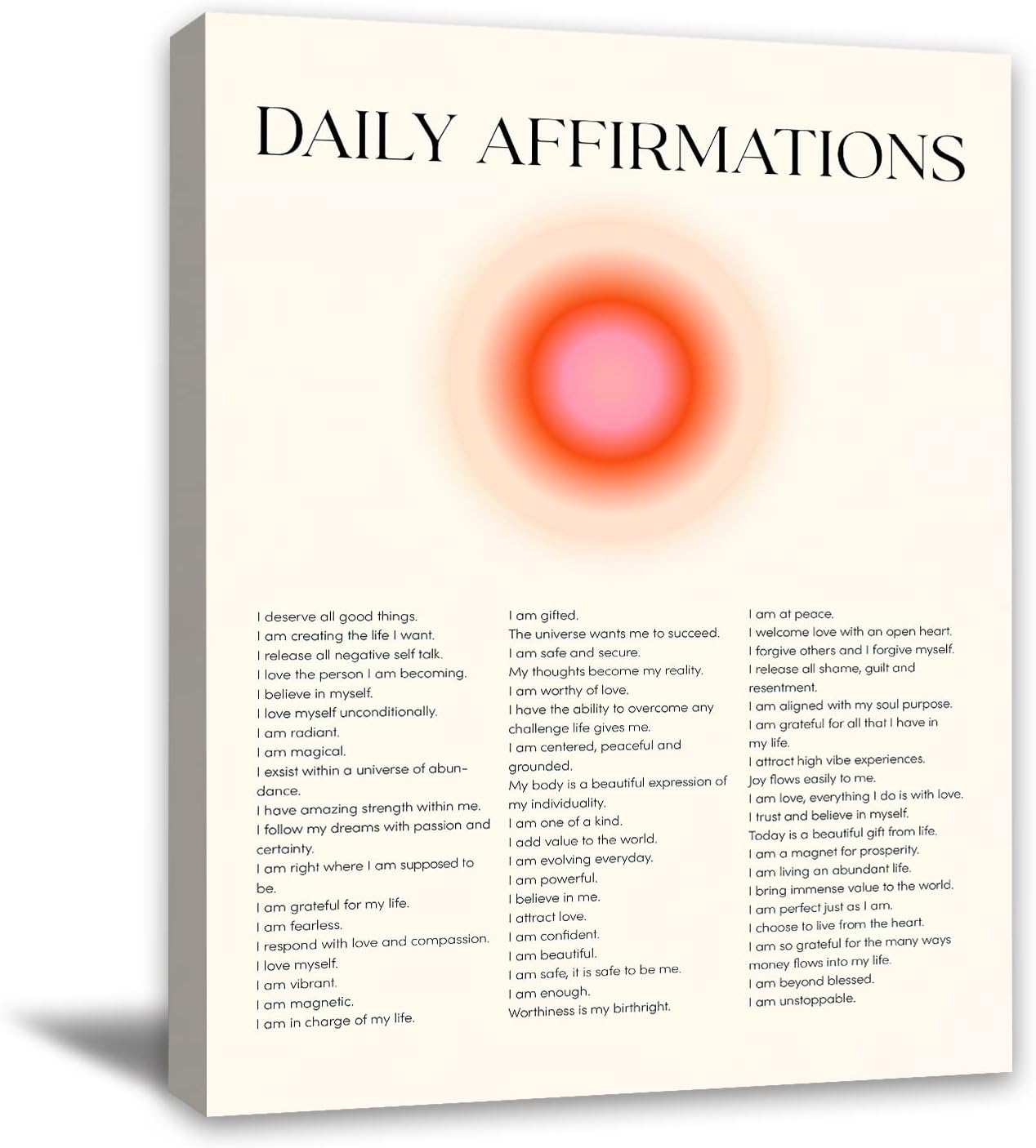 Amazon.com: Daily Affirmations Wall Art Inspirational Wall Art for ...
