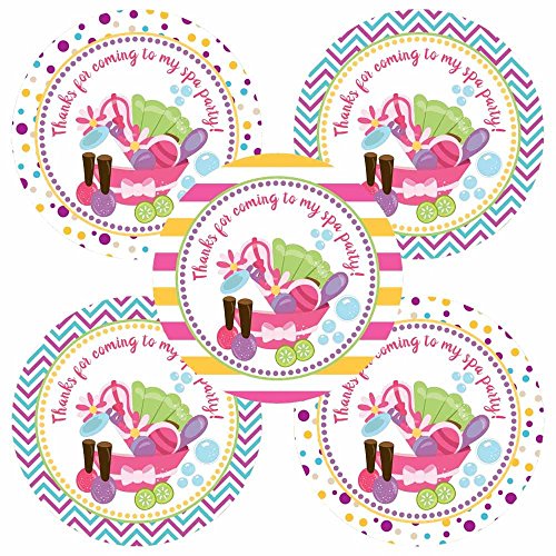 Amazon.com: Spa Party Thank You Sticker Labels by Adore By Nat - Girls ...