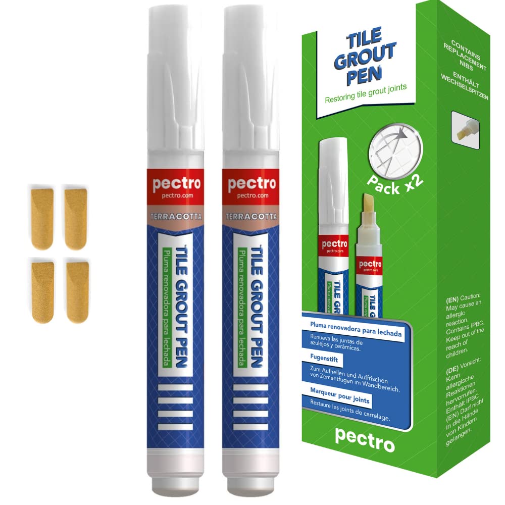 PECTRO Tile Grout Pen Terracotta | Pack x 2 Units 8ml | Restore and ...