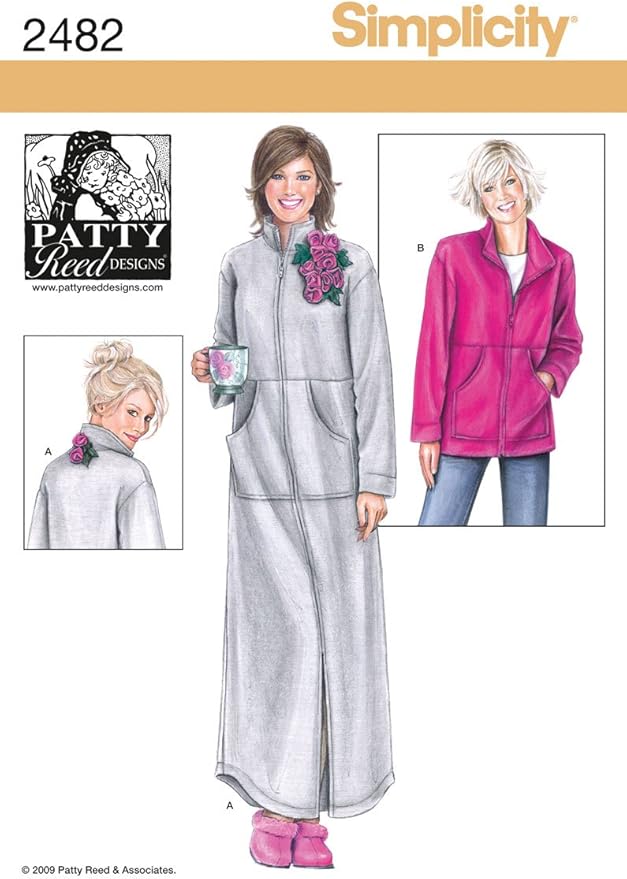 Amazon.com: Simplicity Patty Reed Designs Pattern 2482 Misses Lounge ...