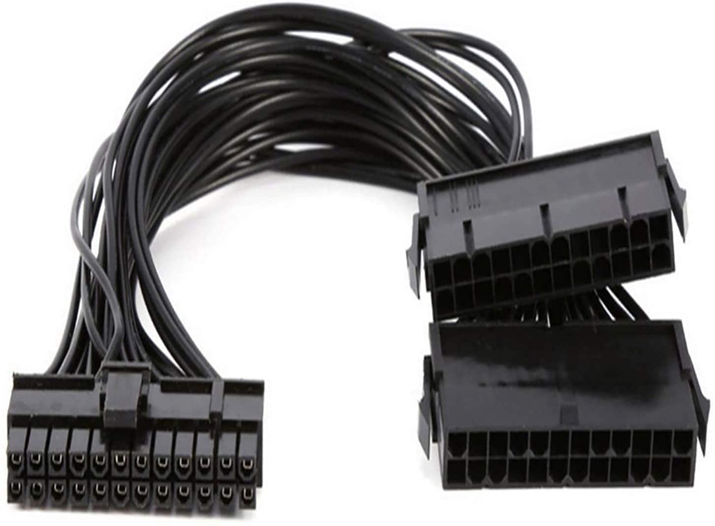 PSU Adapter,Dual PSU Power Supply 24 Pin Extension Cable, for ATX ...
