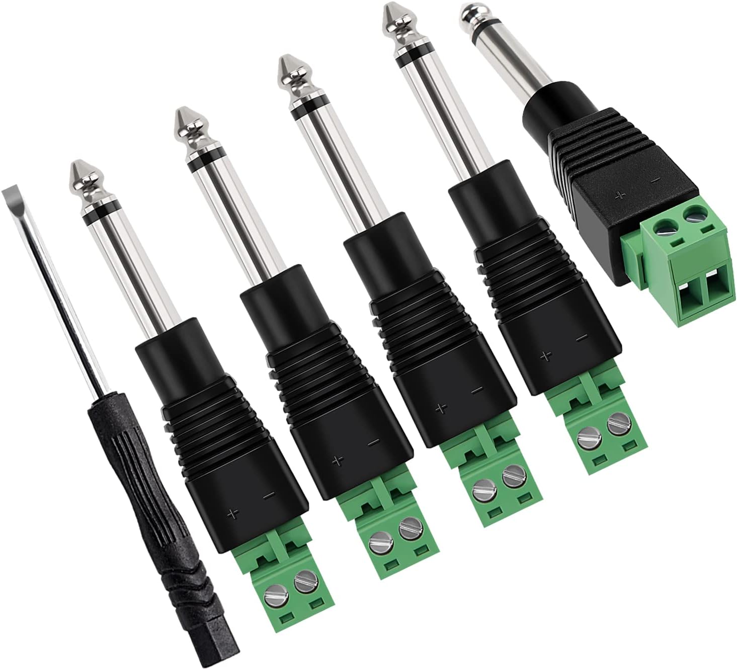 kwmobile 2X 6,35mm Klinkenstecker Adapter - Klinke auf 2-Pin Audio ...