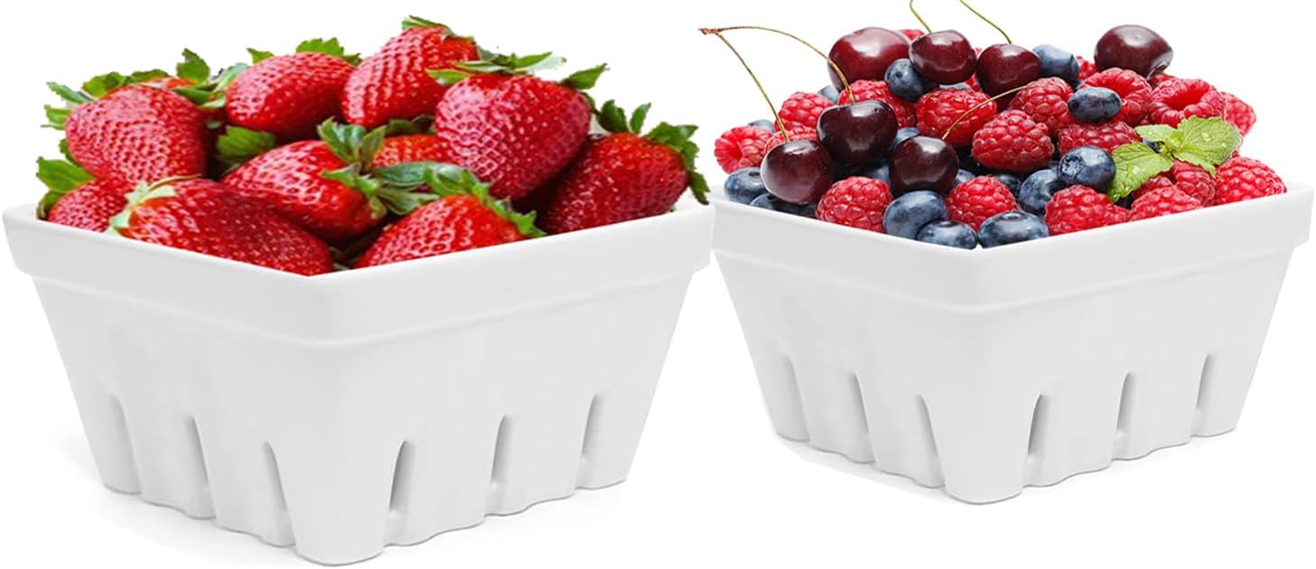 Amazon.com: Nexboraque 4 Pack Melamine Berry Basket, 5 x 5 x 2.75 Inch ...