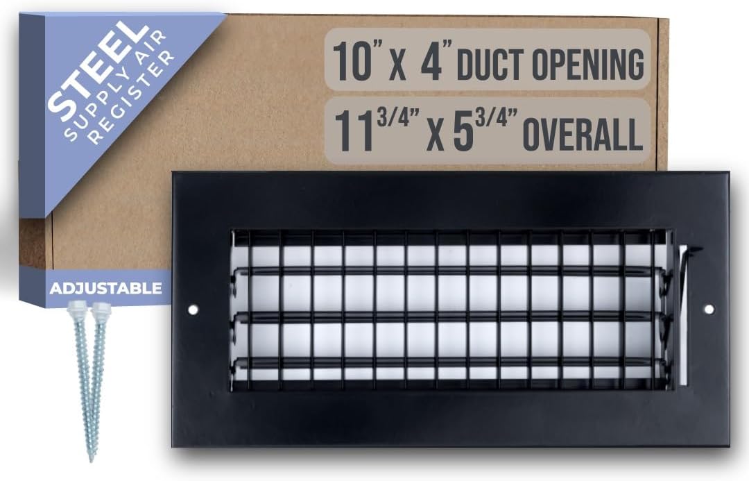 10"w x 4"h Adjustable AIR Supply Diffuser - HVAC Vent Cover Sidewall or ...