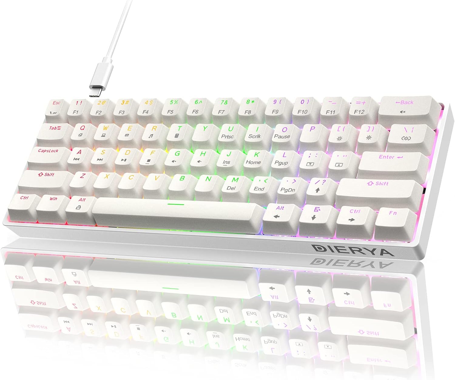 Amazon.com: DIERYA DK61SE Teclado mecánico con cable 60% y ...