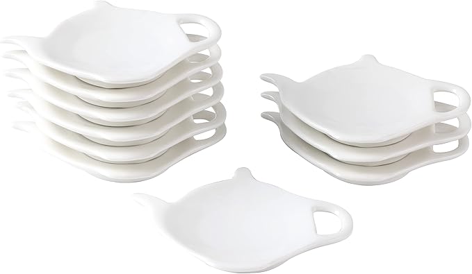 Amazon.com: PRECITIME White Porcelain Used Tea Bag Holder, Set of 10 ...