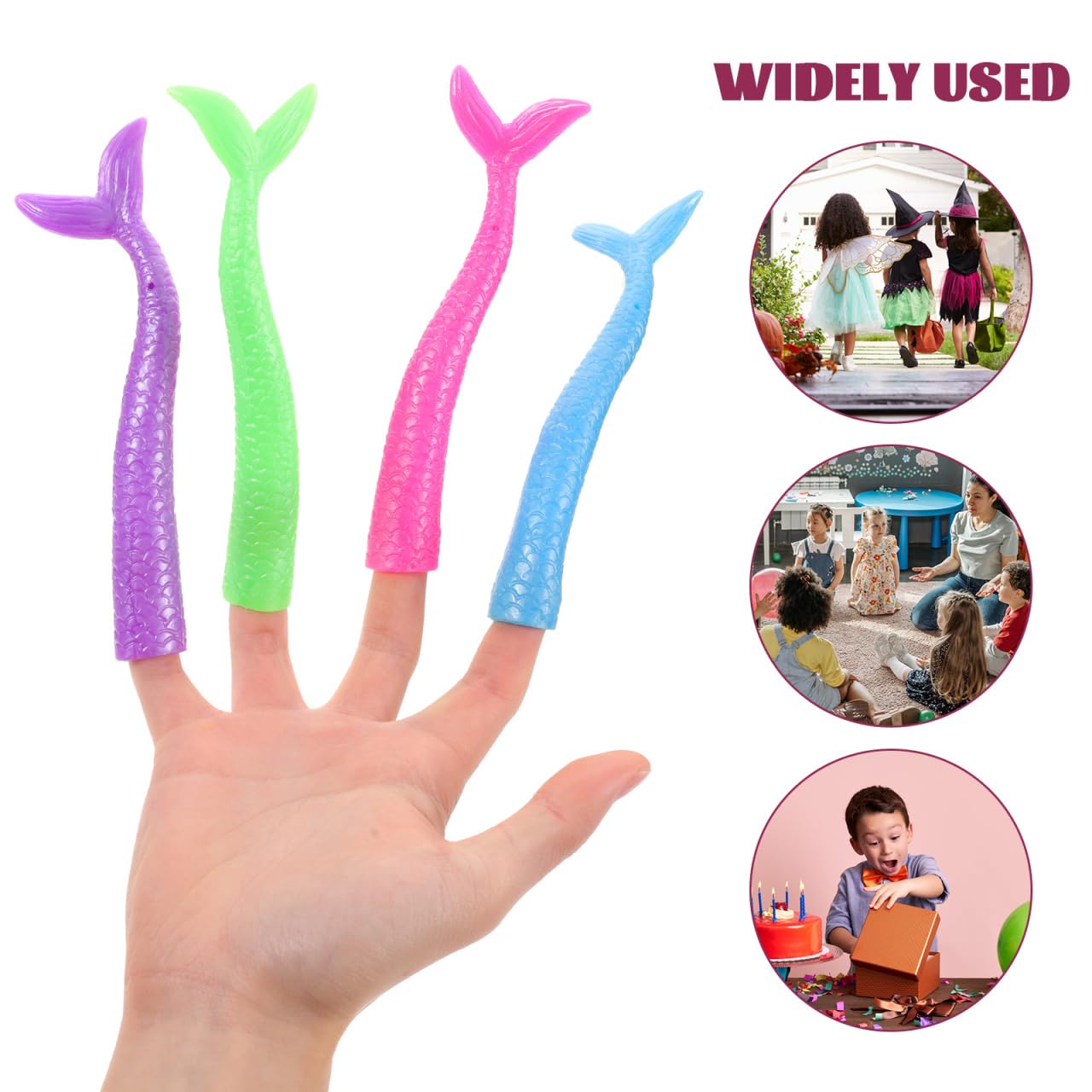 Snapklik.com : 4 Pcs Mermaid Finger Puppets Soft Mermaid Toddlers Fun ...