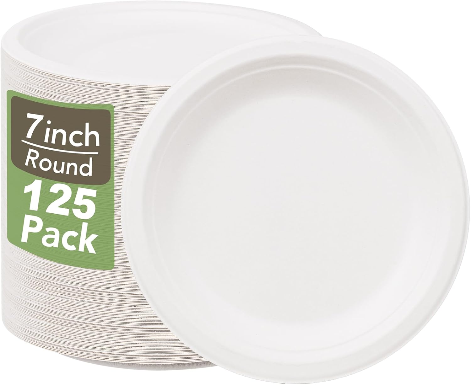 Amazon.com: WELLIFE 100% Compostable Paper Plates 7 Inch, 125-Pack ...