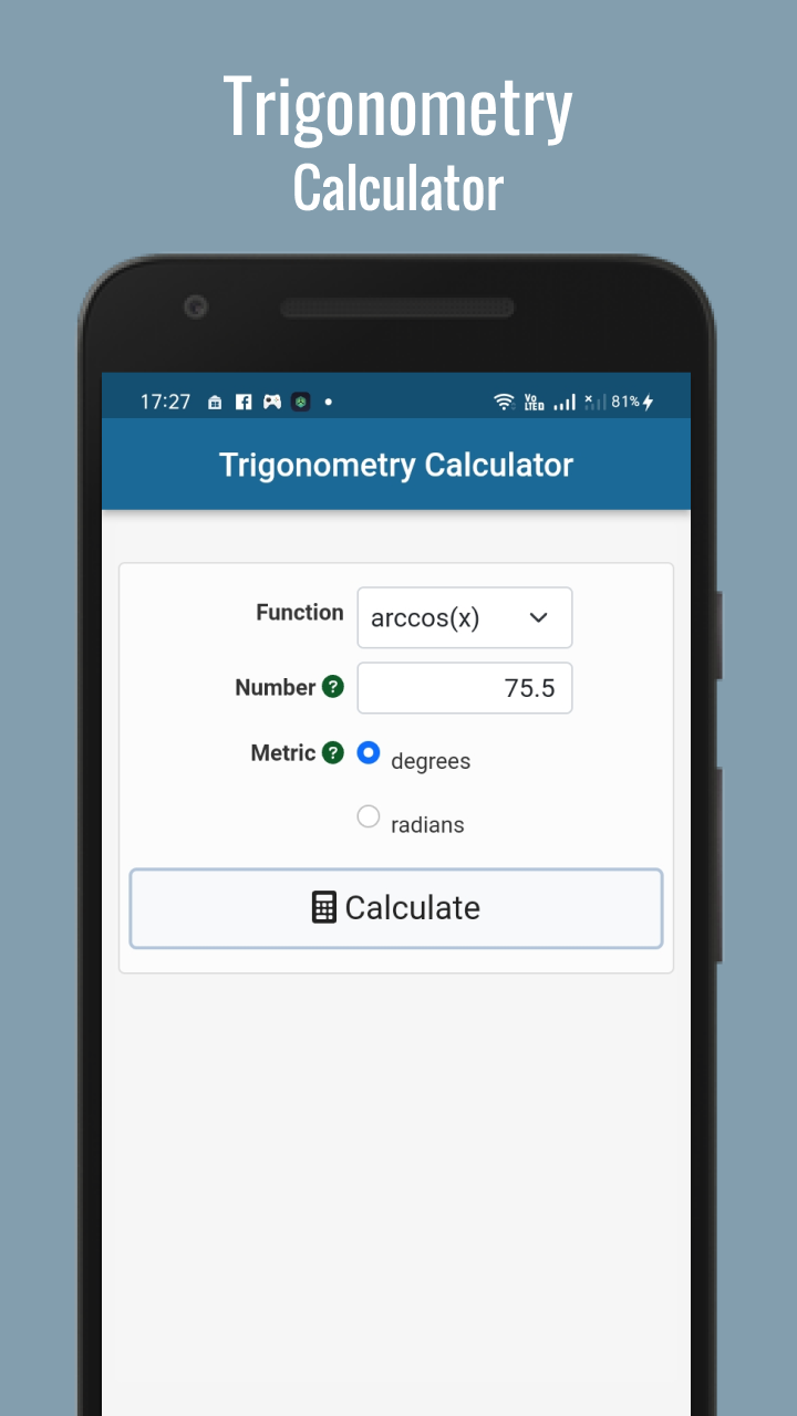 Trigonometry Calculator - App on Amazon Appstore