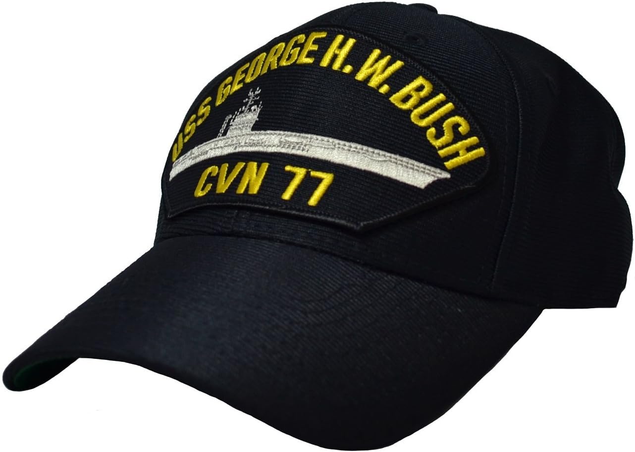 EAGLE CREST USS George H. W. Bush CVN-77 Cap Navy Blue at Amazon Men’s ...