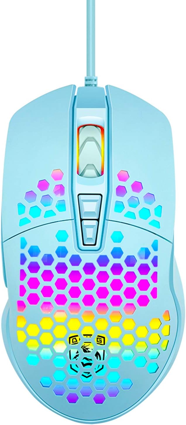 Amazon.com: FELICON Lightweight Gaming Mouse Wired Honeycomb Hollow RGB ...