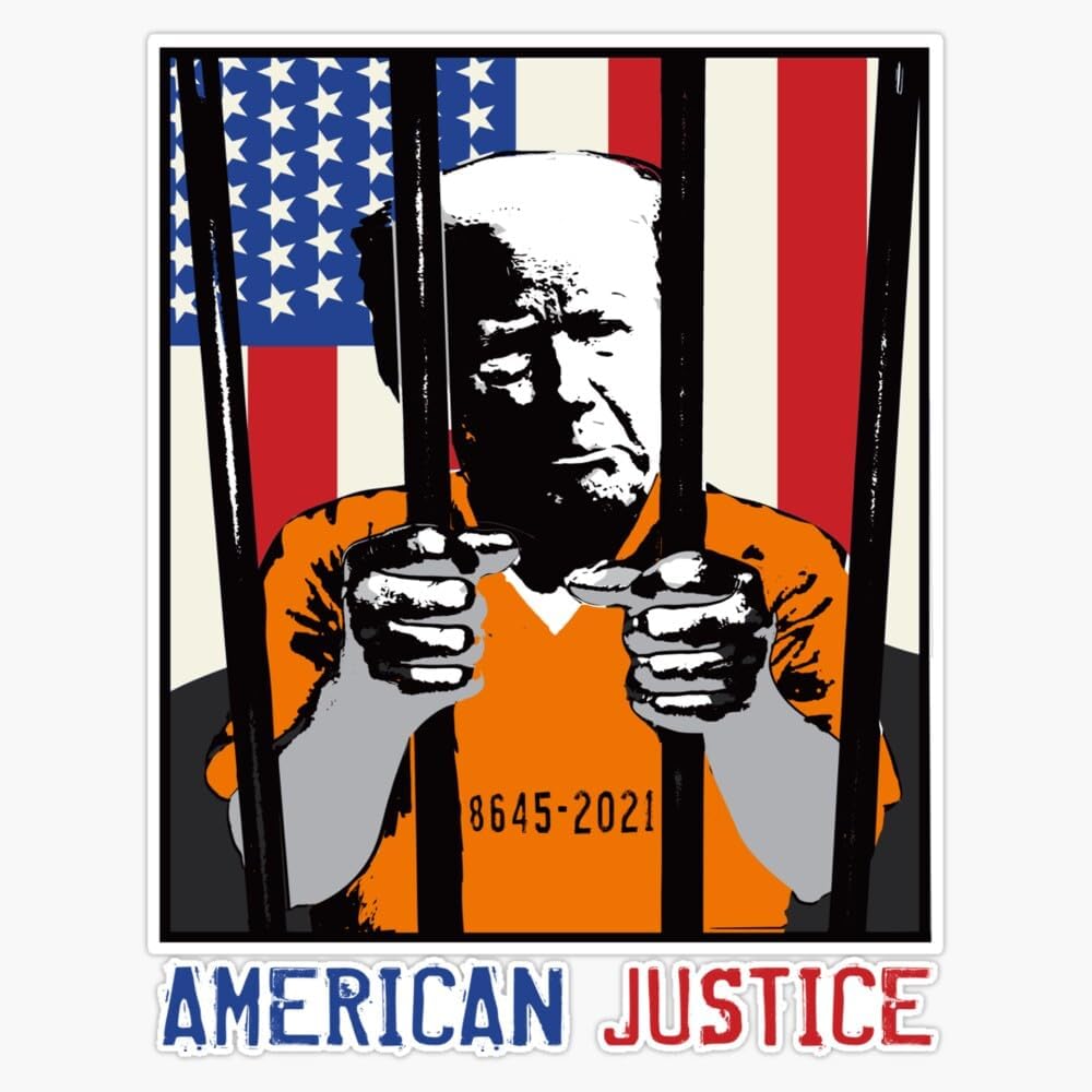 Amazon.com - American Justice with Trump in Prison Sticker Bumper ...