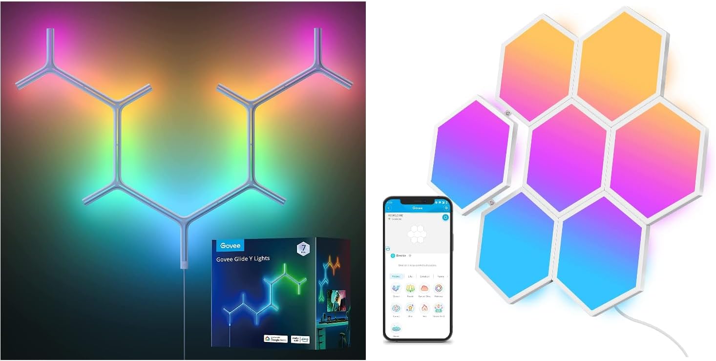 Govee Glide Y Lights H6065, Hexagon Light Panels B6061 - Amazon.com