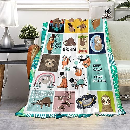 Amazon.com: Sloth Blanket Cute Sloth Gifts for Adults Kids Sloths ...