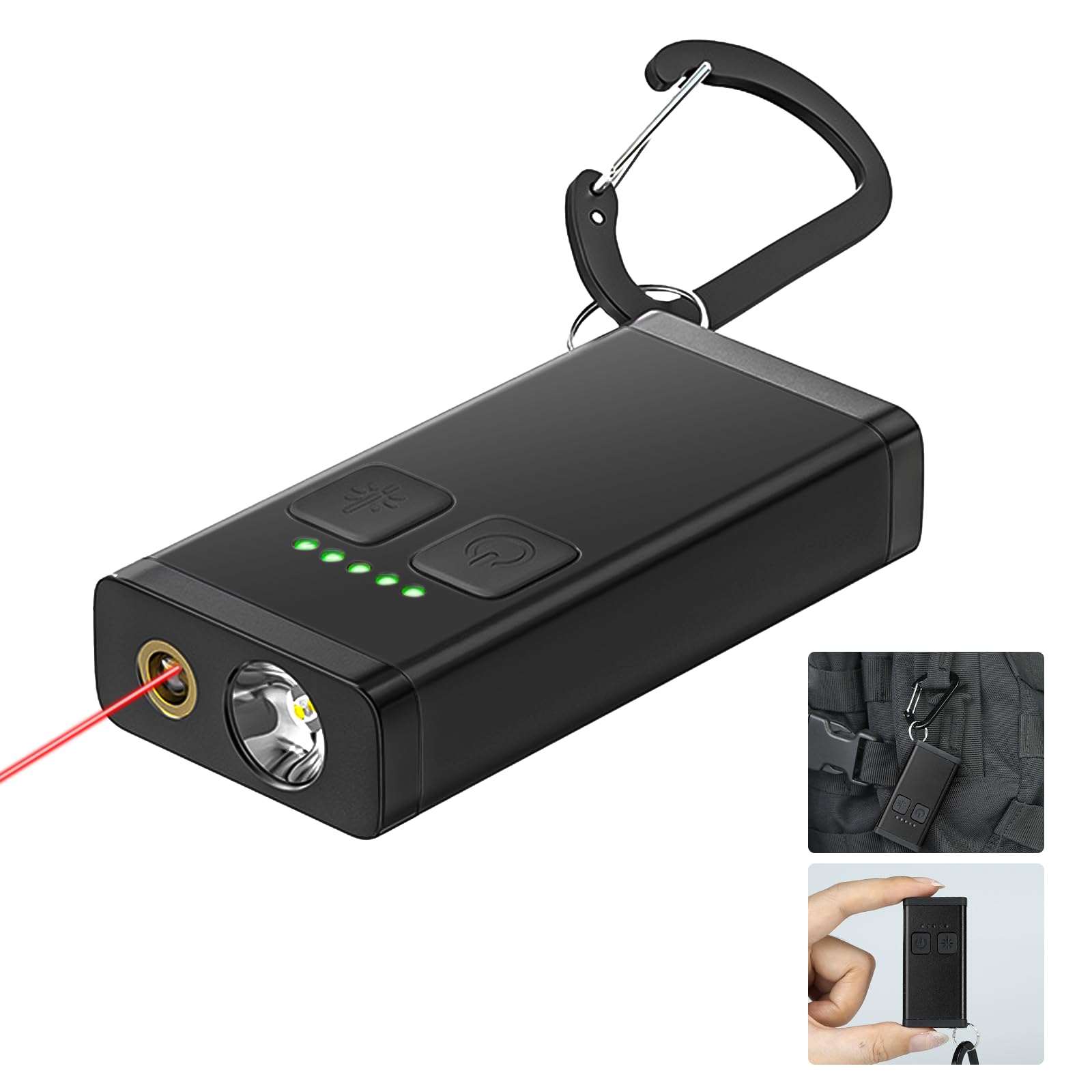 weneasker Keychain Flashlight, Dual Mode, Dual Switch, Type-C Charging ...