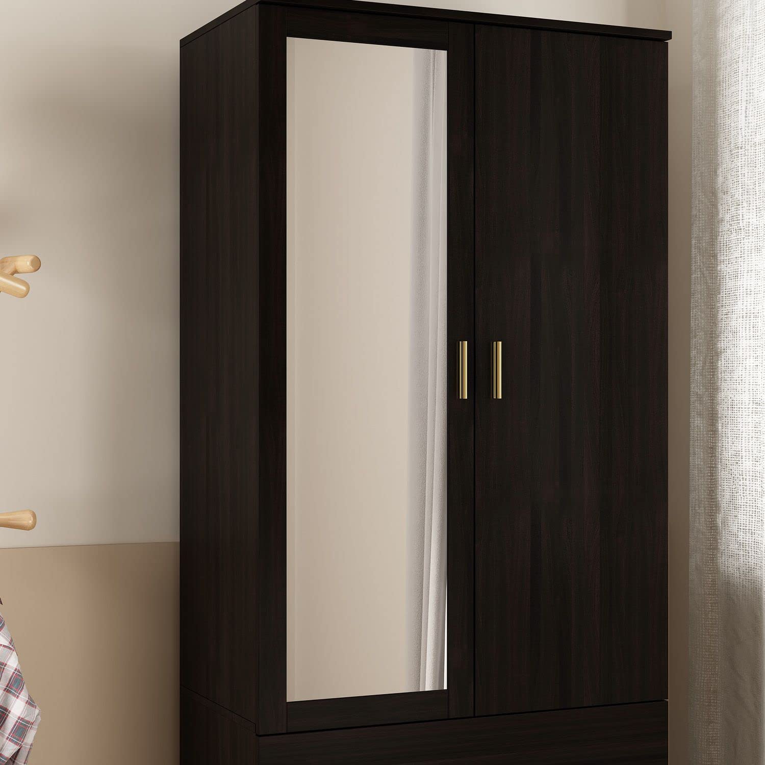 FAMAPY Armoire Wardrobe with Mirror & 2 Drawers, Armoires and Wardrobes ...