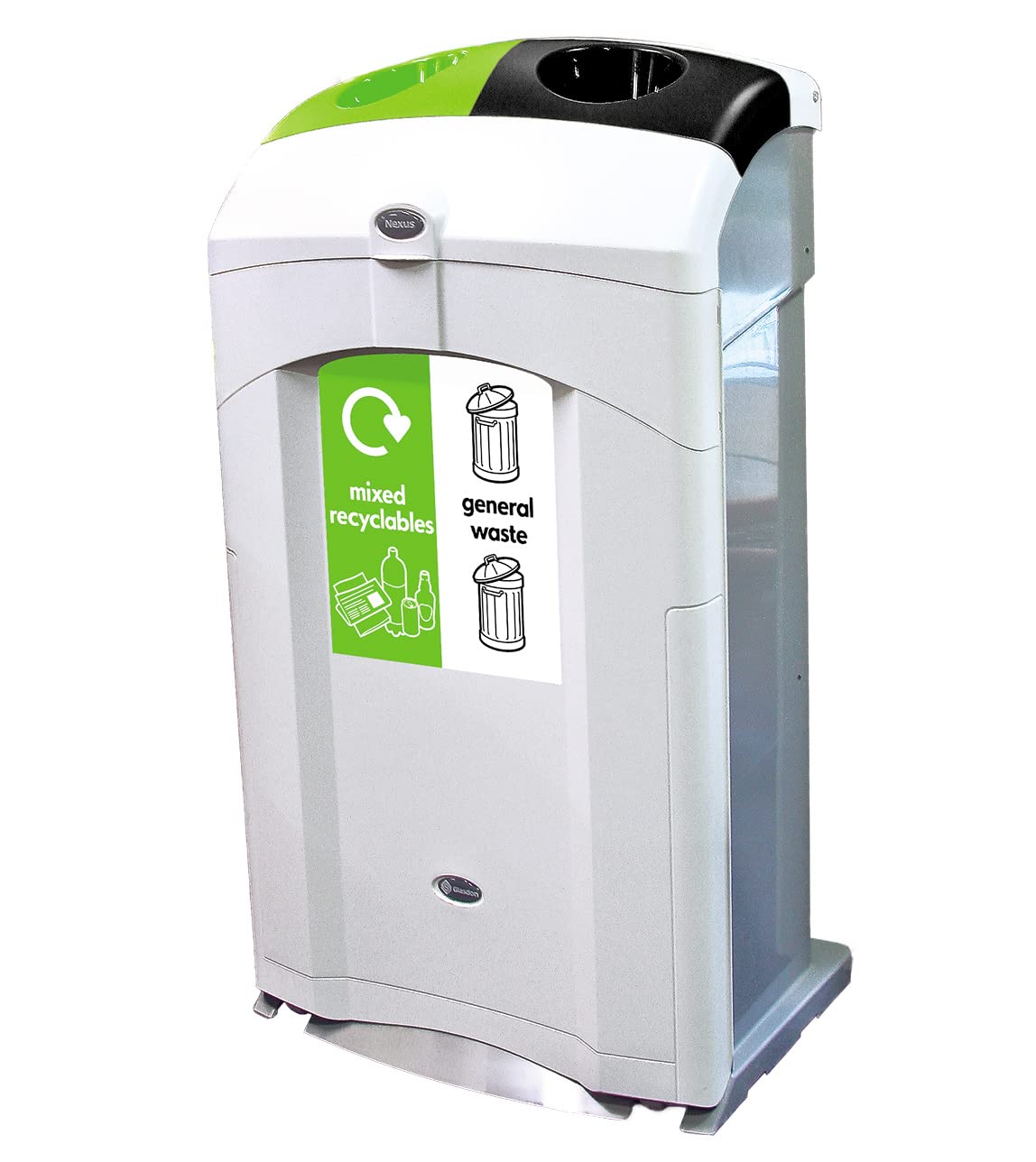 Glasdon Nexus 100 Duo General Waste/Mixed Recyclables Bin – 2 x 50 ...