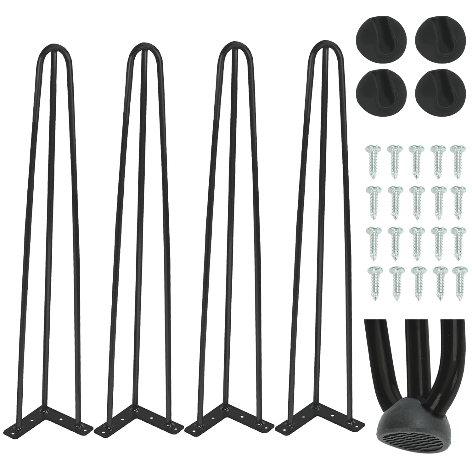 Snapklik.com : BLACKHORSE-RACING 34" Hairpin Table Legs,3/8 Inch 3 ...