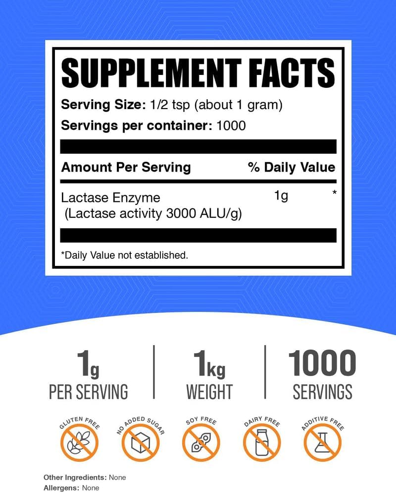 BulkSupplements.com Lactase Enzyme (3000 ALU) Powder Thailand | Ubuy