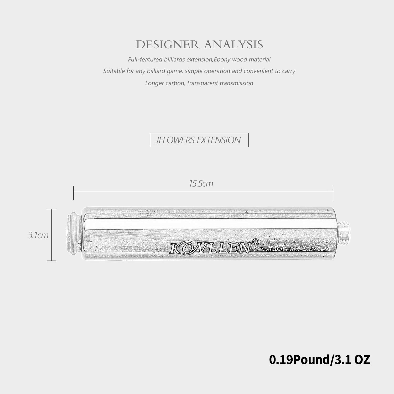 Snapklik.com : KONLLEN 6 Inches Pool Cue Stick Extension