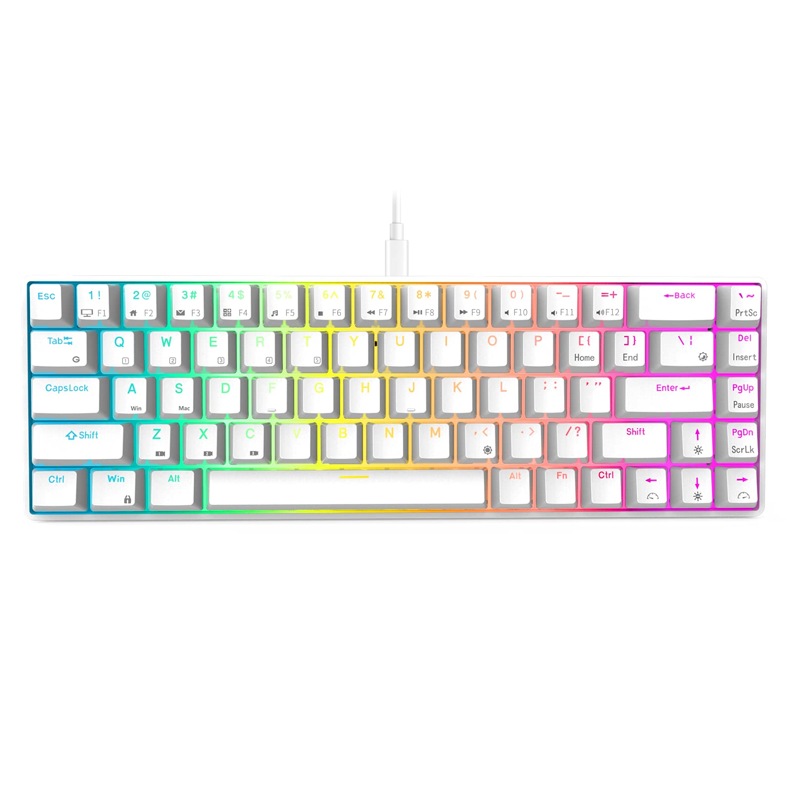 RK ROYAL KLUDGE RK68 (RK855) Wired 65% Mechanical Keyboard, RGB Backlit ...