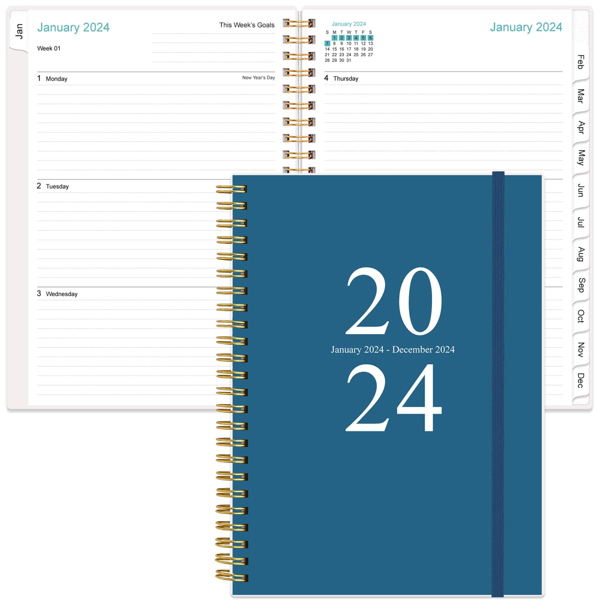 Snapklik.com : 2024 Planner - Weekly & Monthly Planner Spiral Bound ...