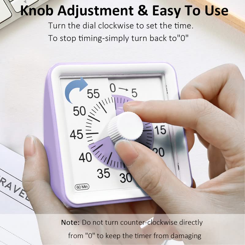 Snapklik.com : Visual Timer For Kids And Adults, 60-Minute Countdown Timer