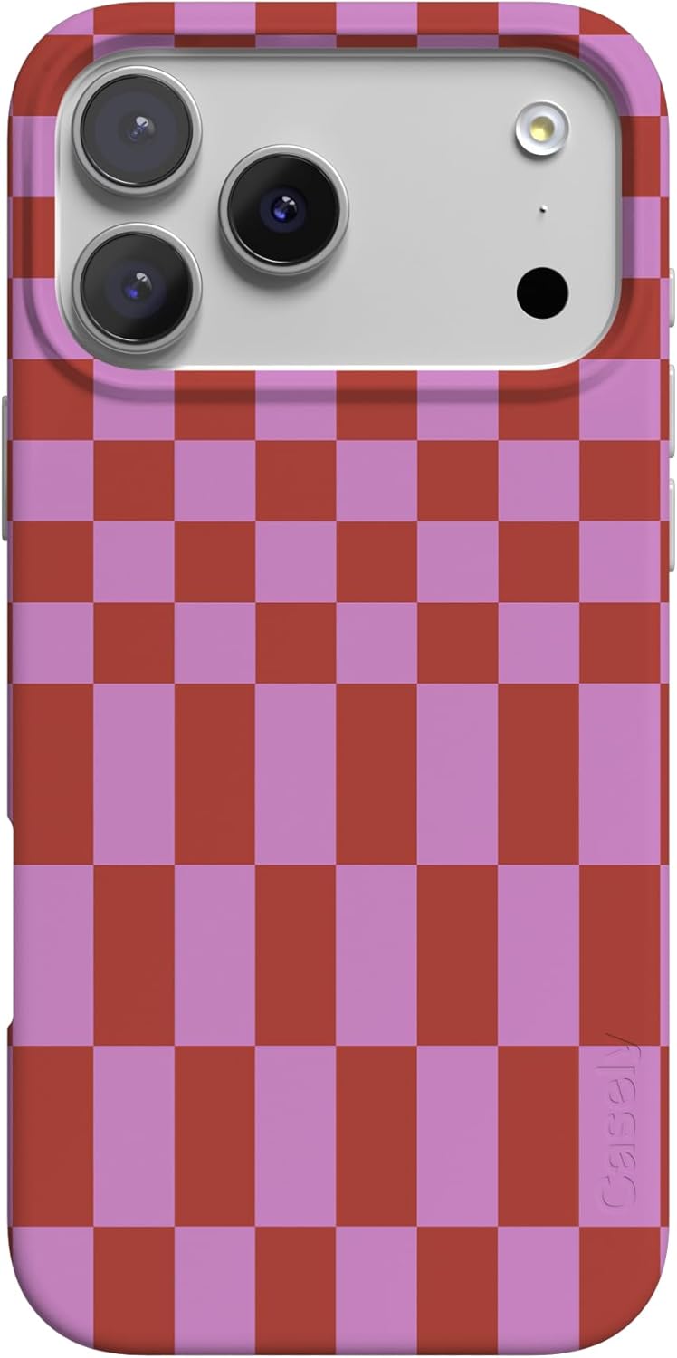 Casely iPhone 17 Pro Max Hülle | Vibe Check | Pink Checkerboard ...