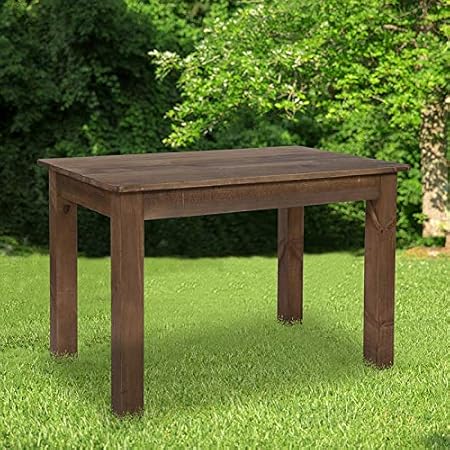 Amazon.com - BizChair 46" x 30" Rectangular Antique Rustic Solid Pine ...