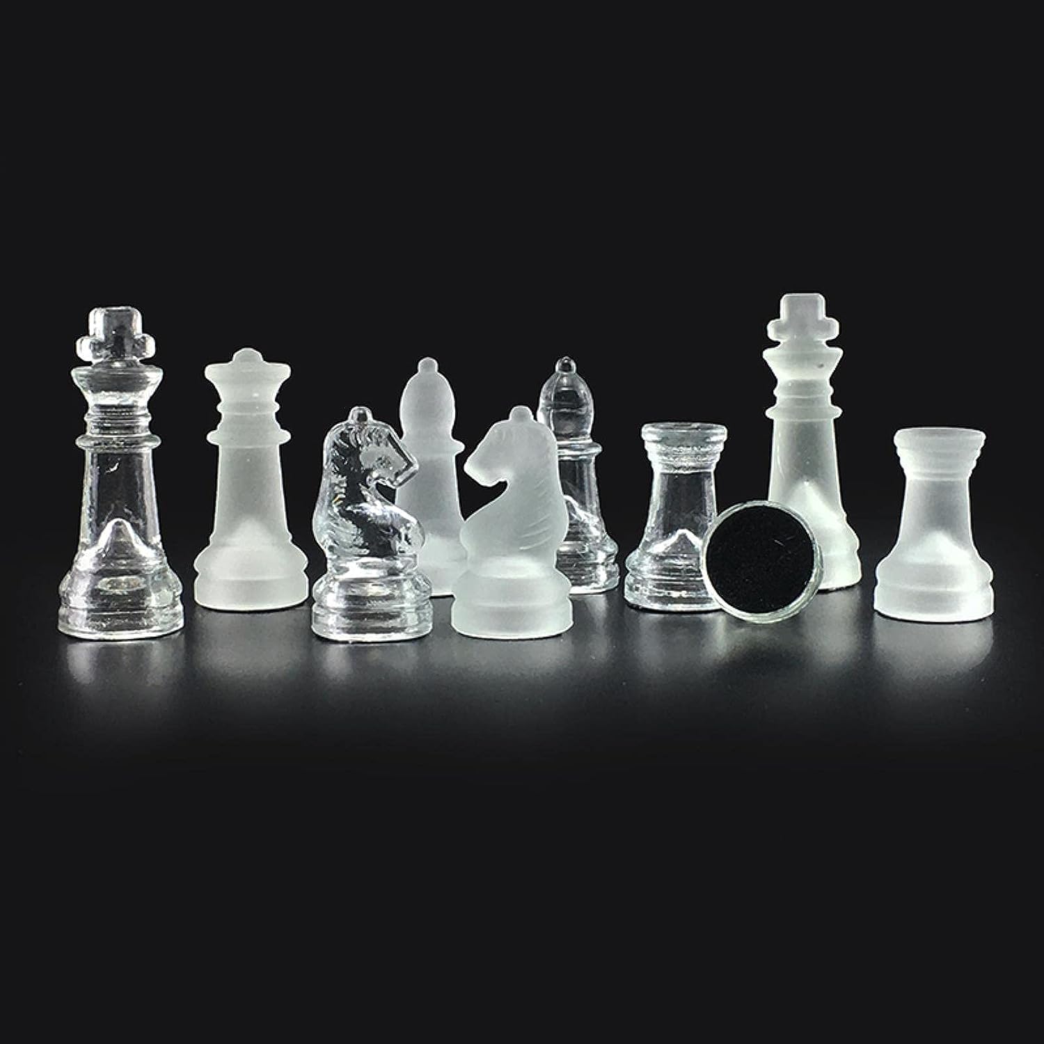 Glass Chess Pieces Natural Elegant Glass Chess Set In Two Sizes For