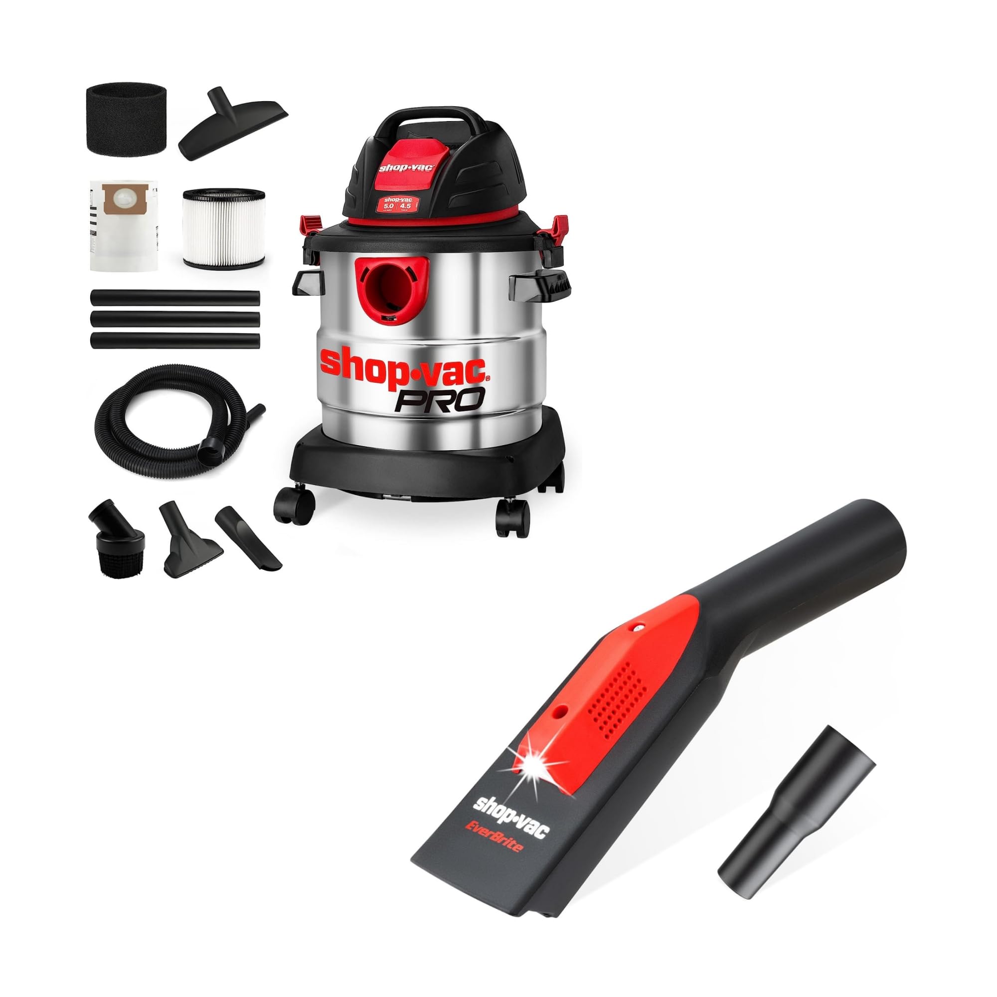Amazon.com: Shop-Vac 5 Gallon 4.5 Peak HP Wet/Dry Vacuum and Nozzle Kit ...