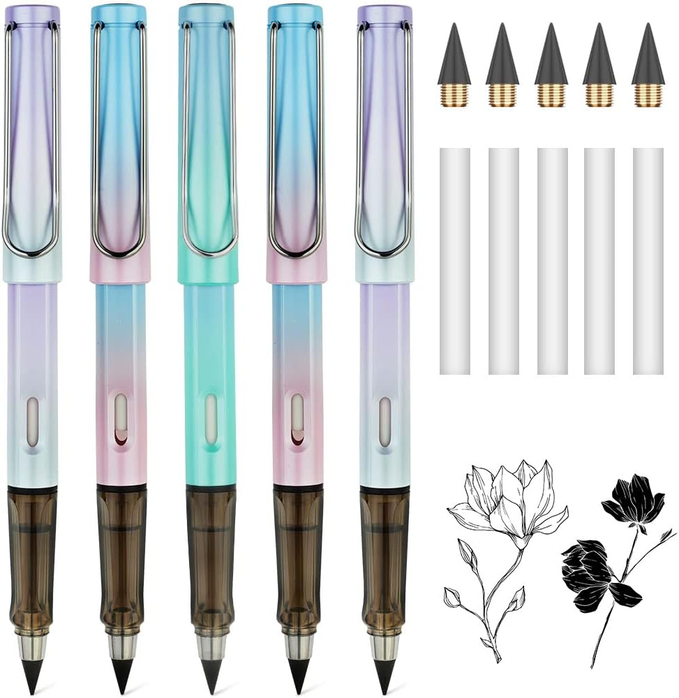 Amazon.com : 6 Pcs Inkless Eternal Pencils, Everlasting Infinity Magic ...