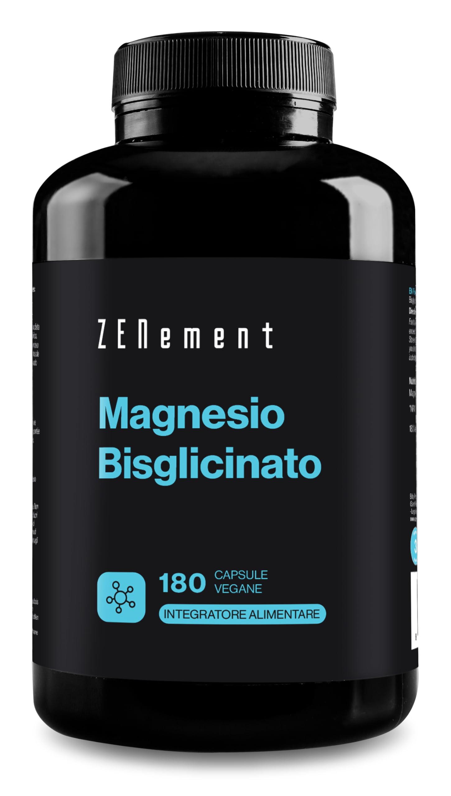 Magnesio Bisglicinato, 350 mg di magnesio elementare/dose giornaliera ...