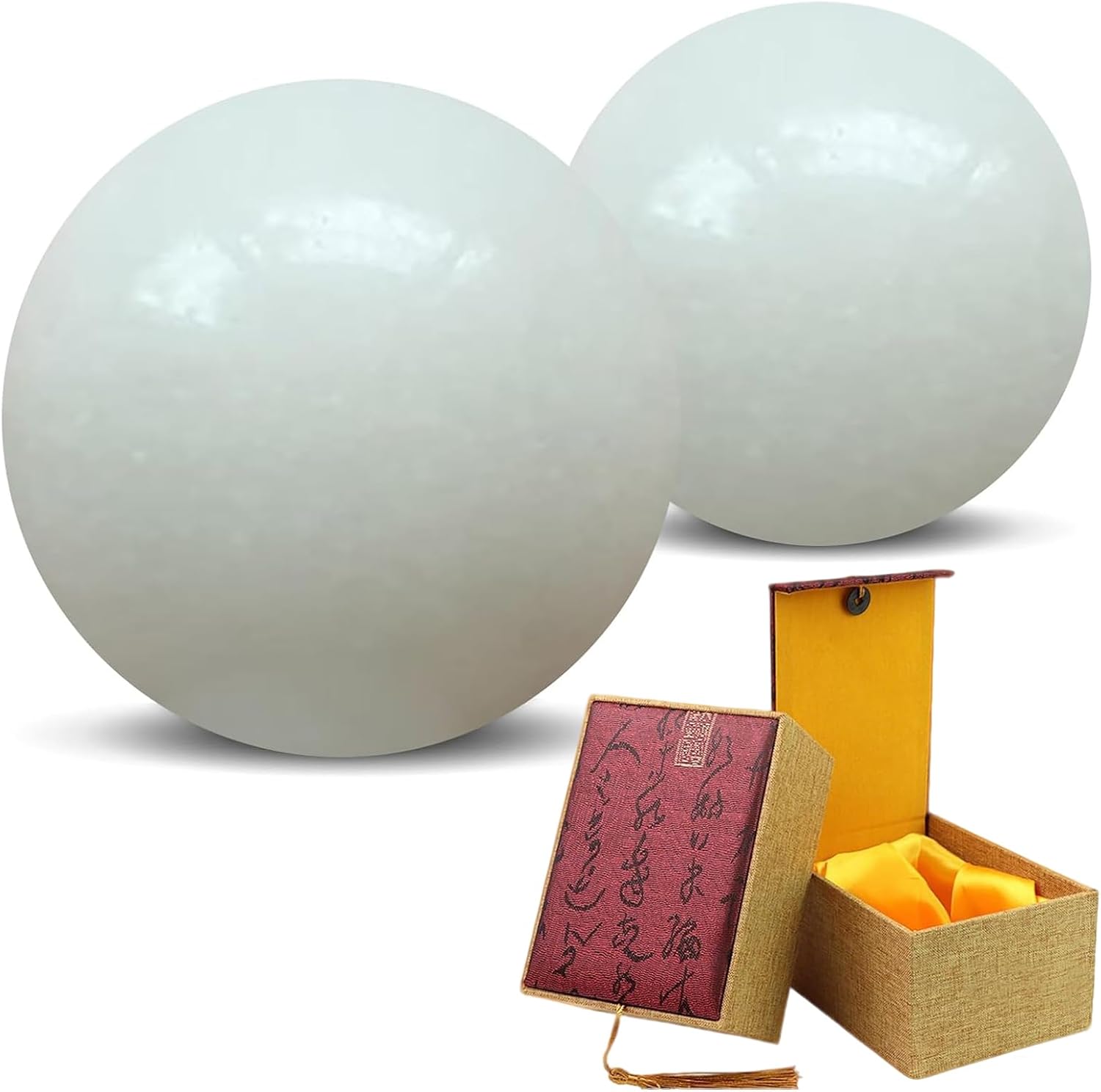 Amazon.com: Hmsddan Natural Marble Baoding Chinese Meditation Balls ...